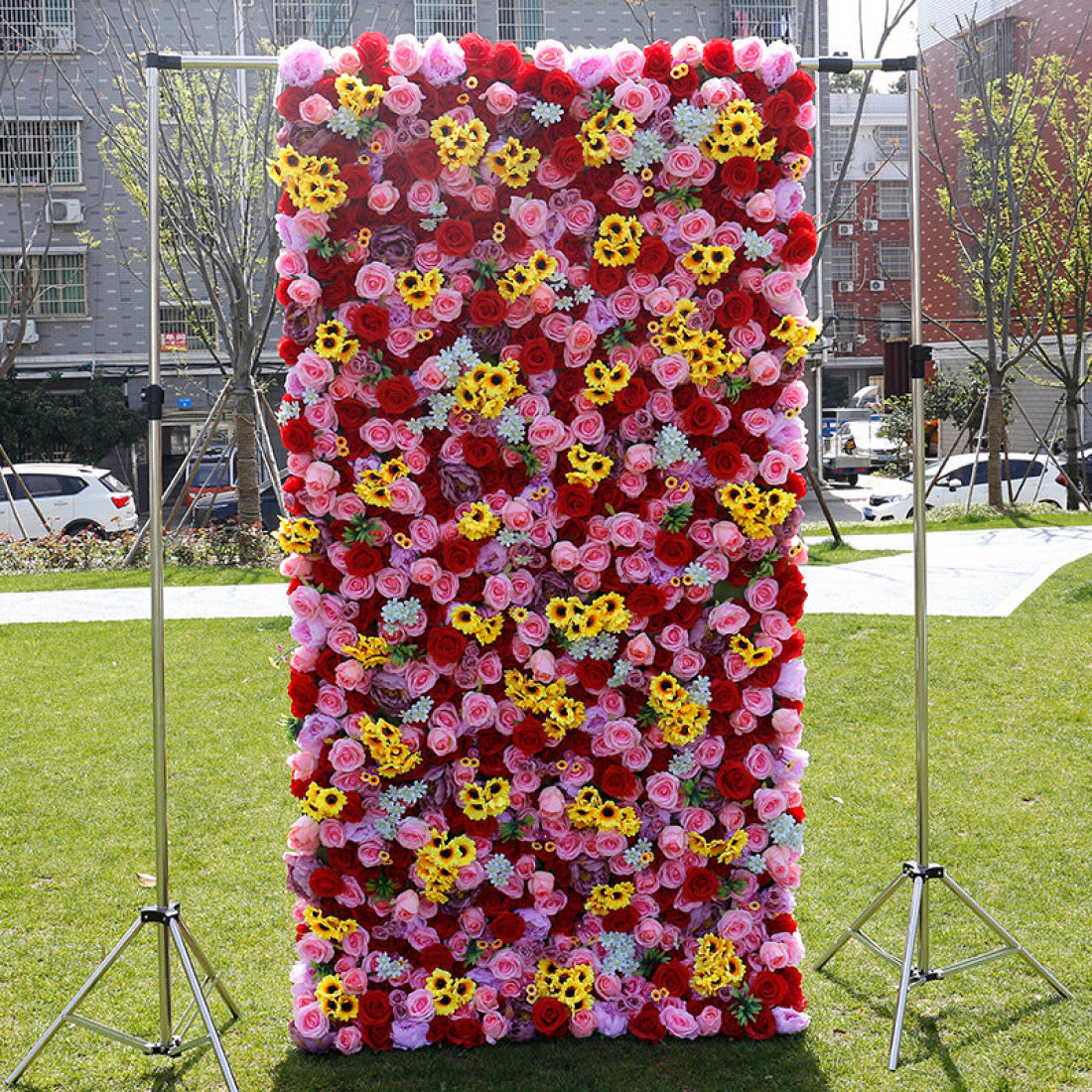 5d sunflower artificial flower wall backdrop - 10025
