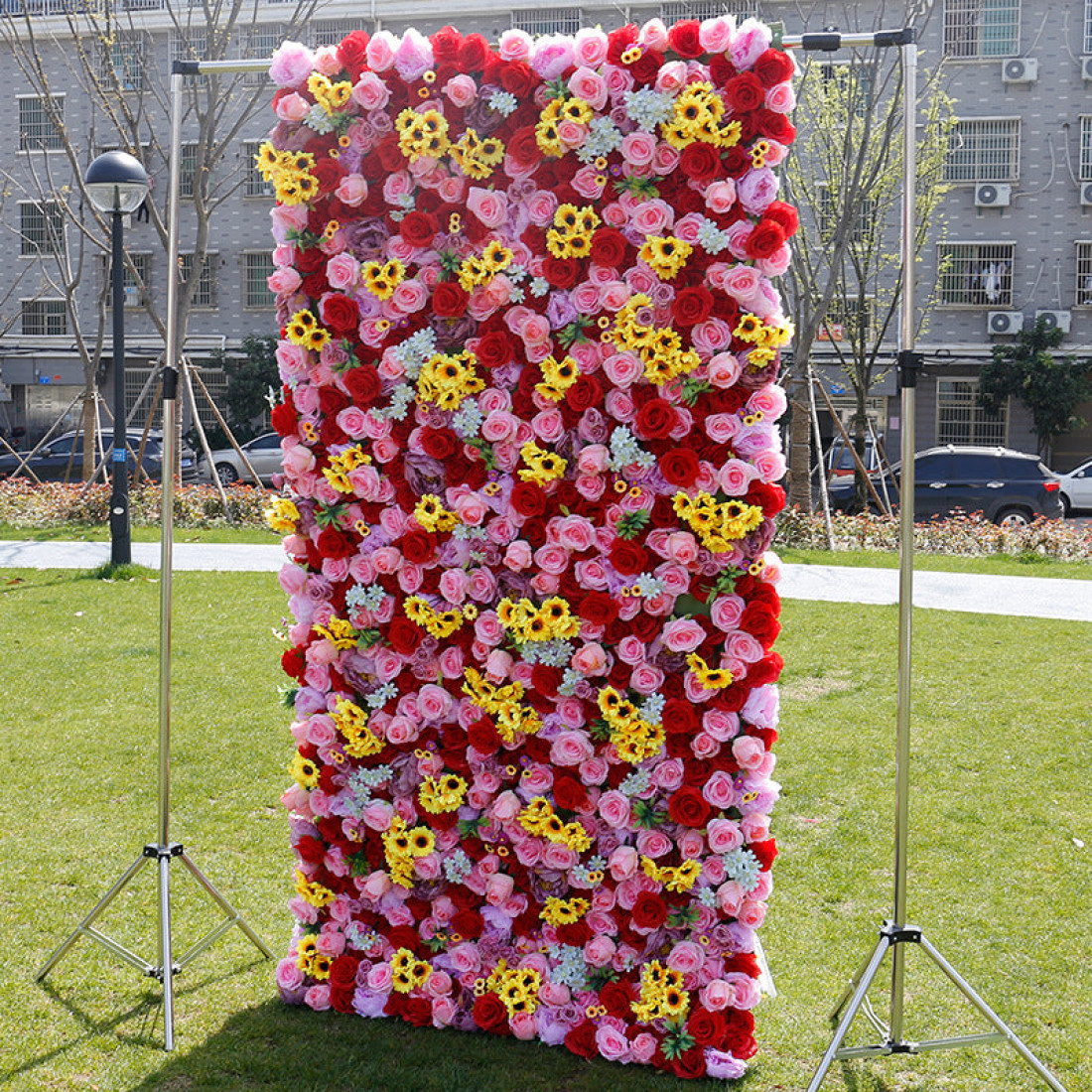 5d sunflower artificial flower wall backdrop - 10025
