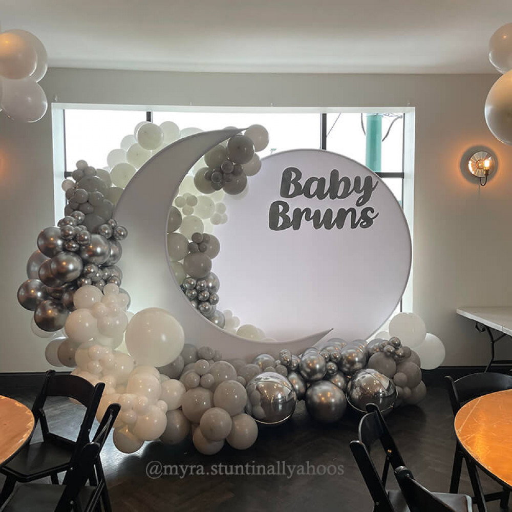 6.5ft portable crescent moon shape stand for baby showers & birthday ...