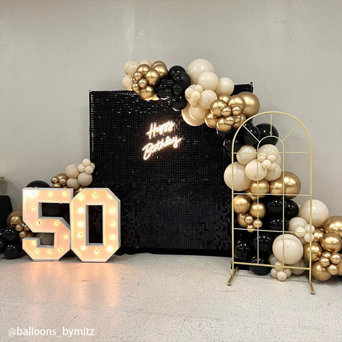 black shimmer wall panels – easy setup wedding/event/theme party ...