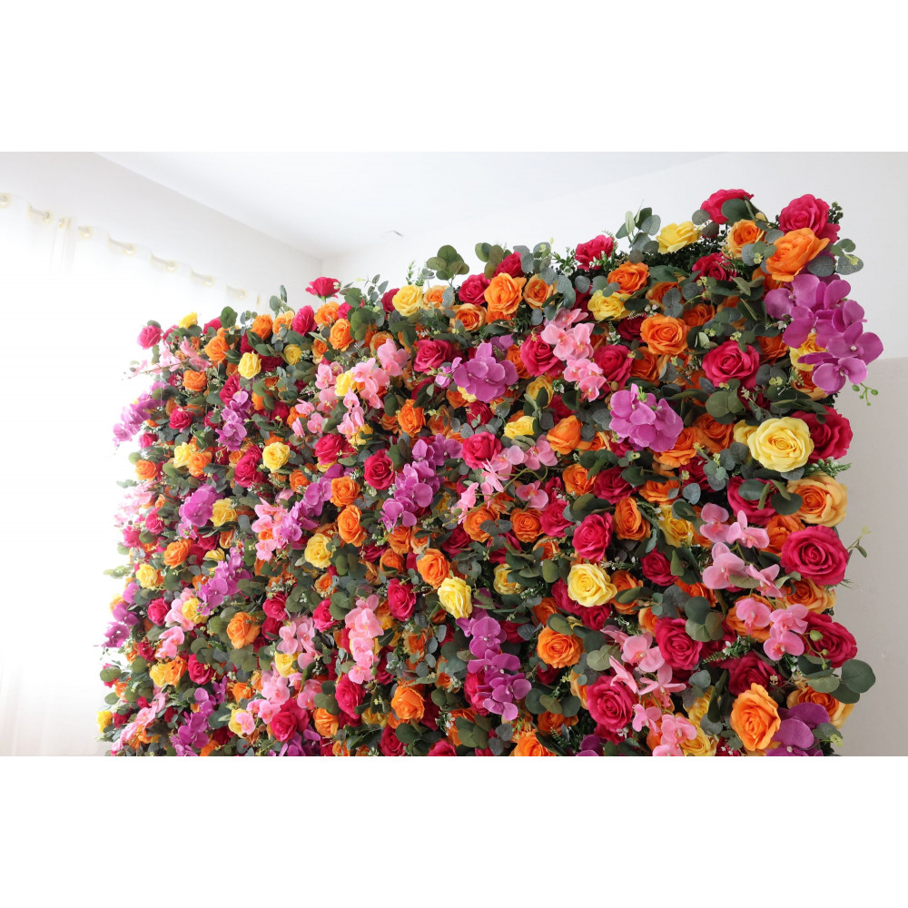 colorful rose cloth flower wall fabric rollin up reed pampas grass ...