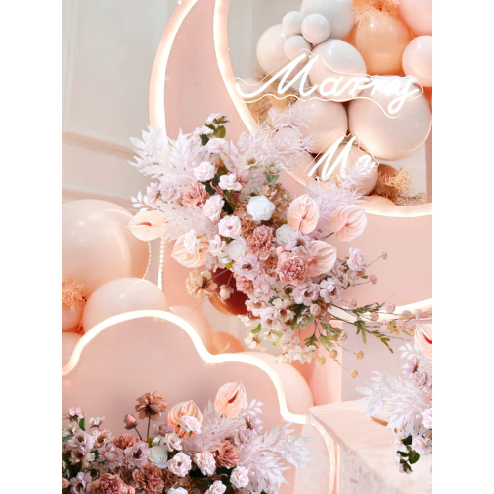 pink floral arrangement for signage, wedding welcome signage, shop open ...