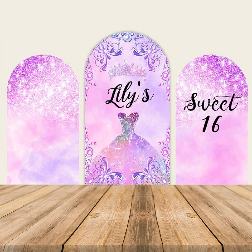 glitter purple sweet 16 party decoration backdrop - glitter-purple ...