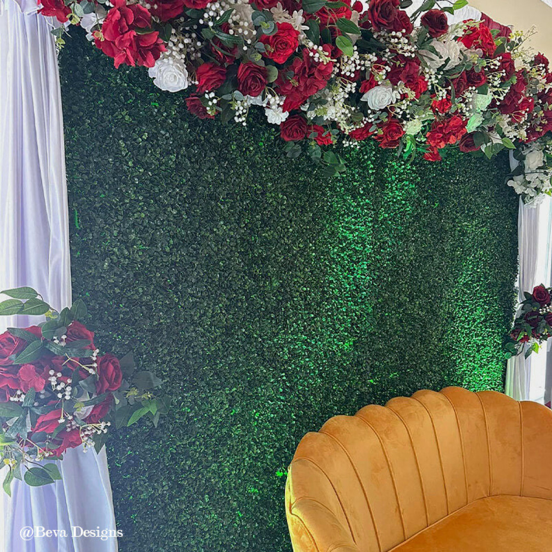 8x8ft green artificial hedge wall backdrop for wedding, baby shower ...