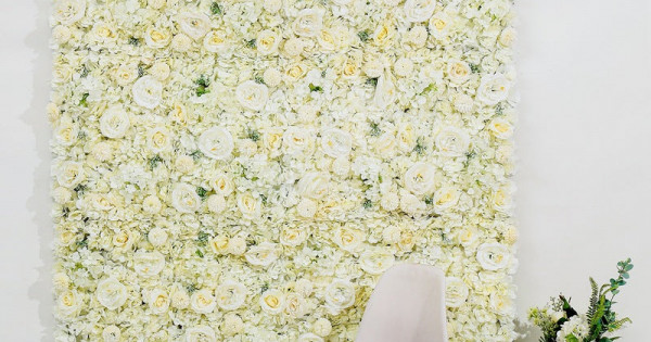 luxury champagne rose flowers wall, rose flowers backdrop - 10142