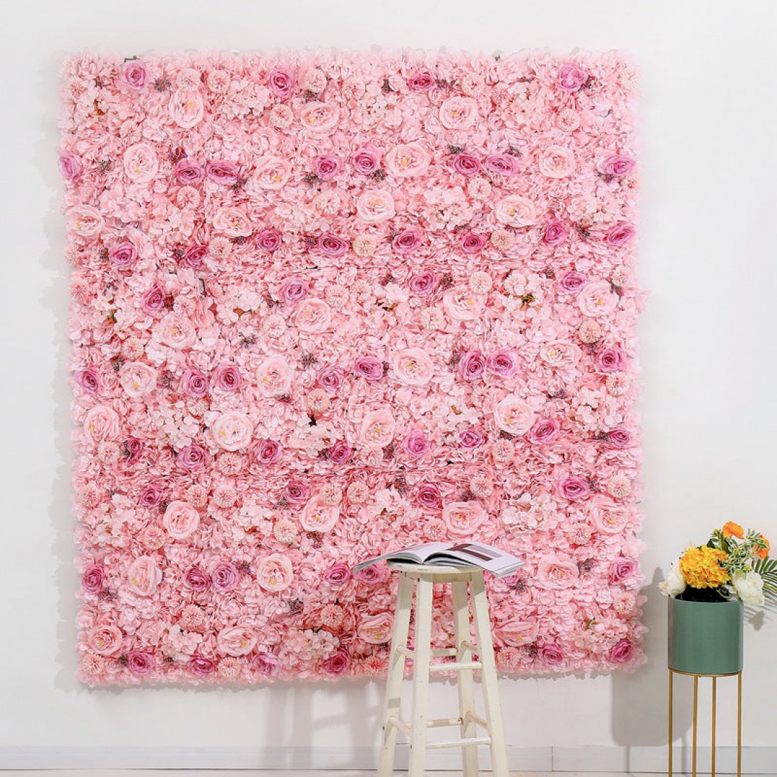 luxury pink and rose red rose flowers wall, rose flowers backdrop - 10277