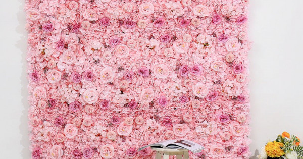 luxury pink and rose red rose flowers wall, rose flowers backdrop - 10277