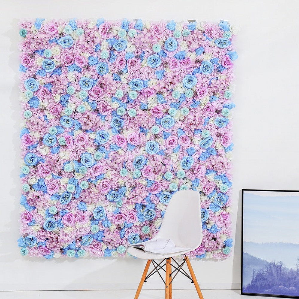 luxury blue and purple rose flowers wall, rose flowers backdrop - 10169