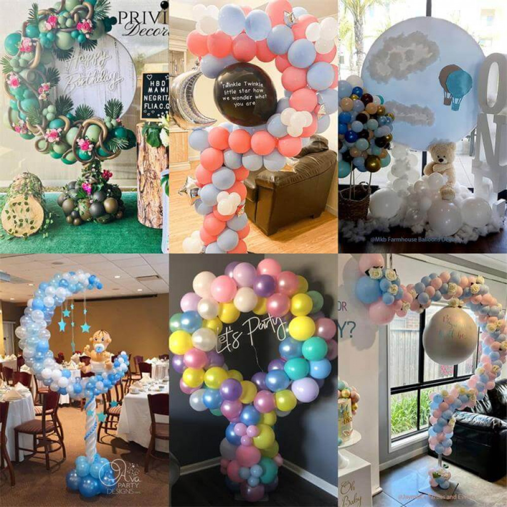 1m party & hoop balloon circle loop stand moon | question mark | half ...