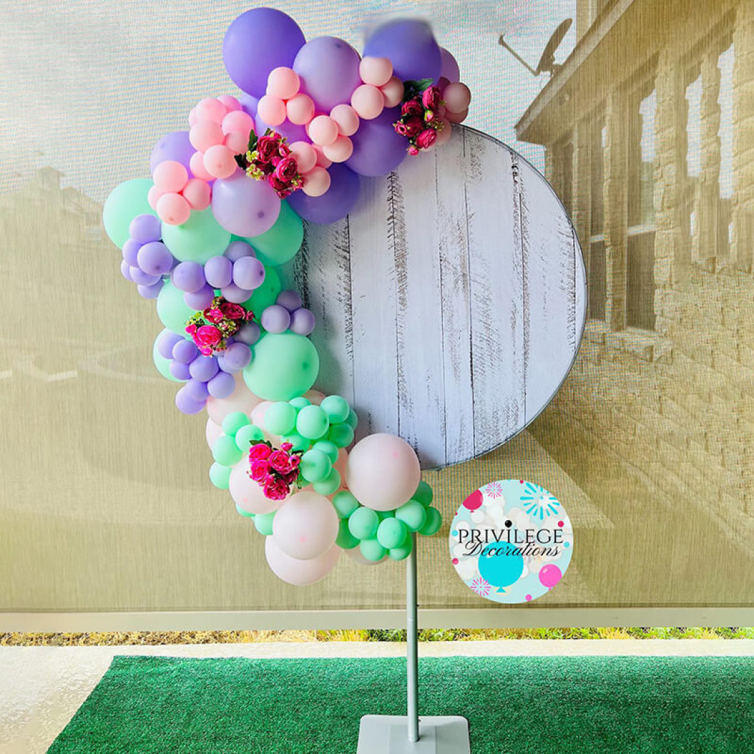 1m party & hoop balloon circle loop stand moon | question mark | half ...