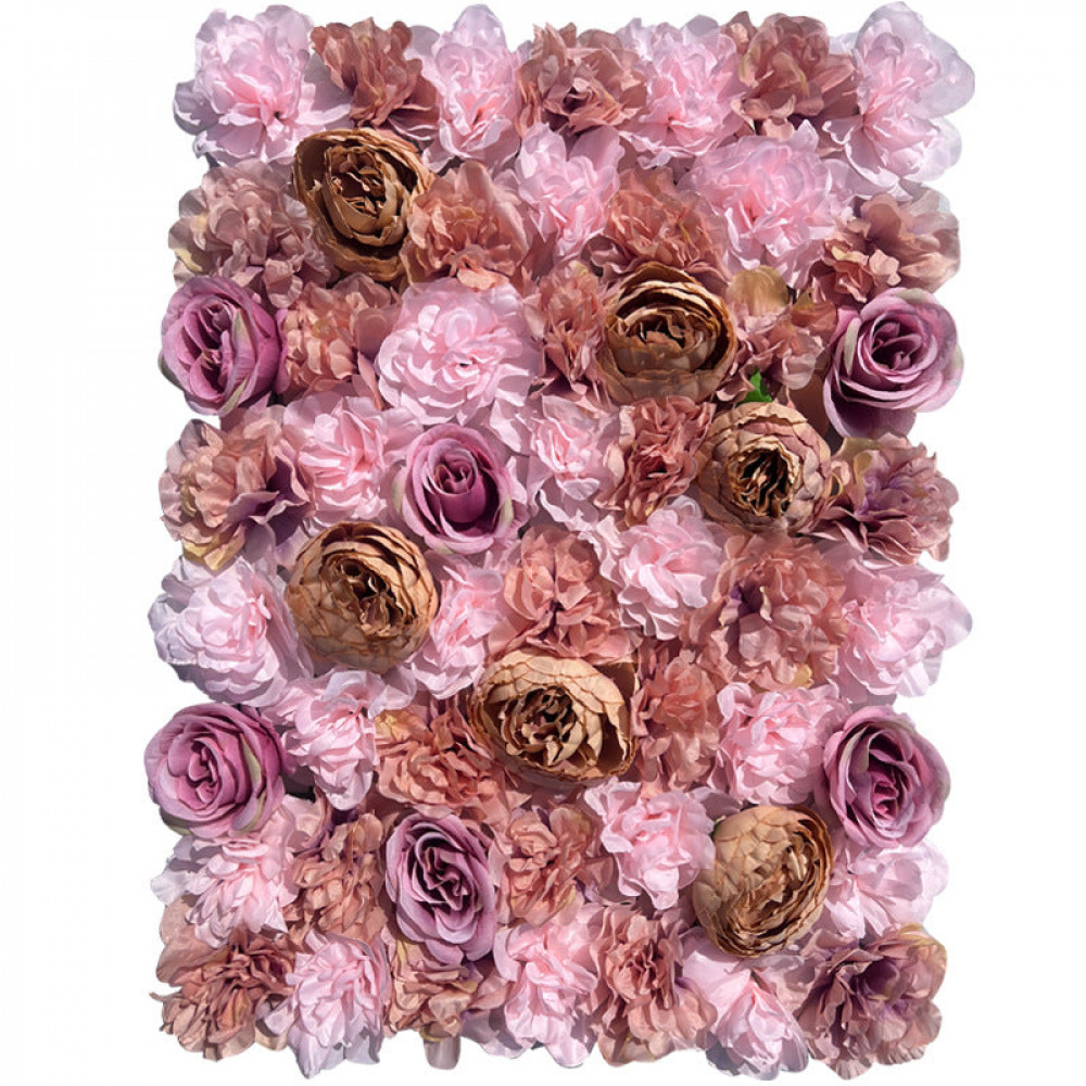 pink and light brown rose flowers, artificial flower wall backdrop ...