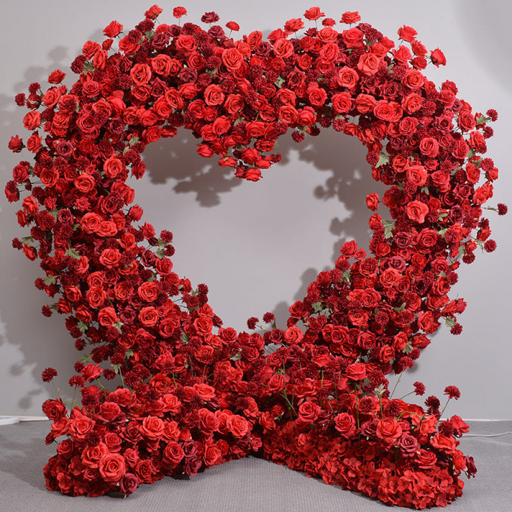 red roses heart shape, floral arch, wedding arch backdrop, including ...
